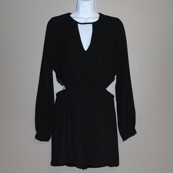 one clothing | Shorts | Nwt Dressy Black Romper With Side Cutouts ...
